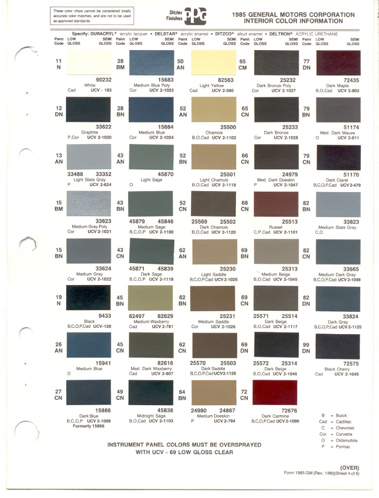 Paint Chips 1985 GM Chevy Truck Paint Chips 1985 GM Chevy Truck