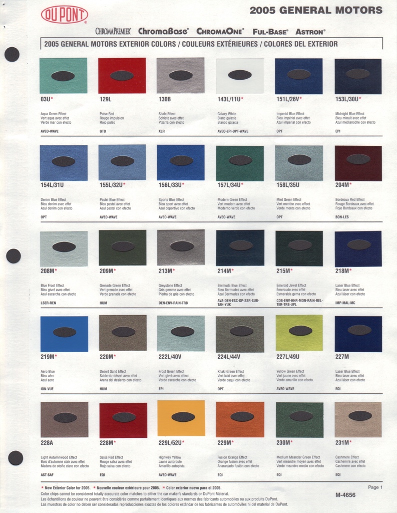 Paint Chips 2005 GM Chevy Truck